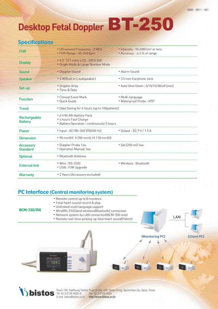 Fetal El Doppleri Bistos BT-250 – Teknodem Tıbbi Cihazlar Ltd.Şti.